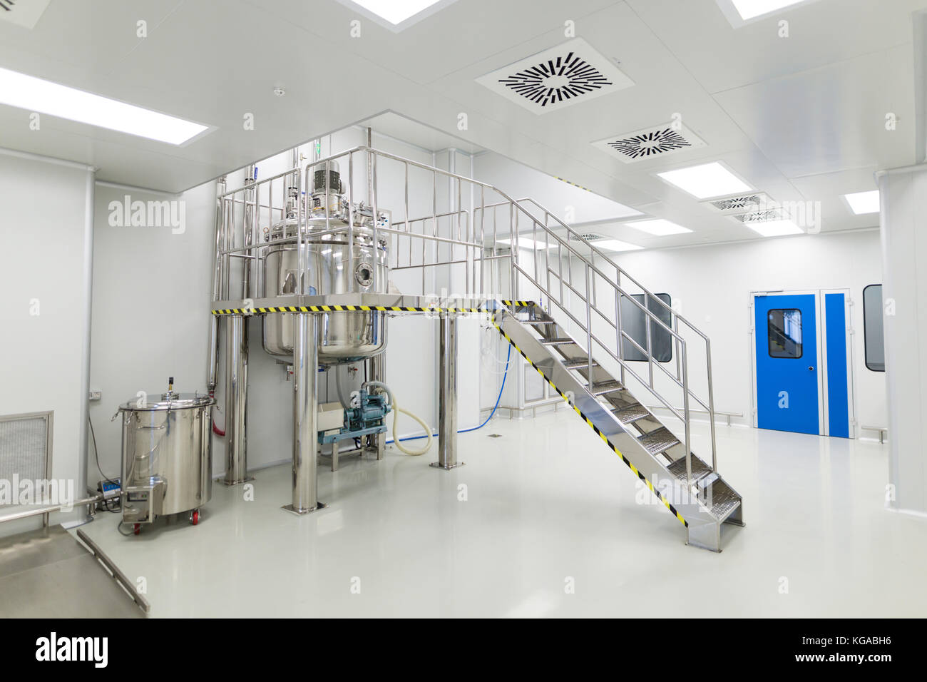 plant picture, big clean room with chrome ladder Stock Photo - Alamy