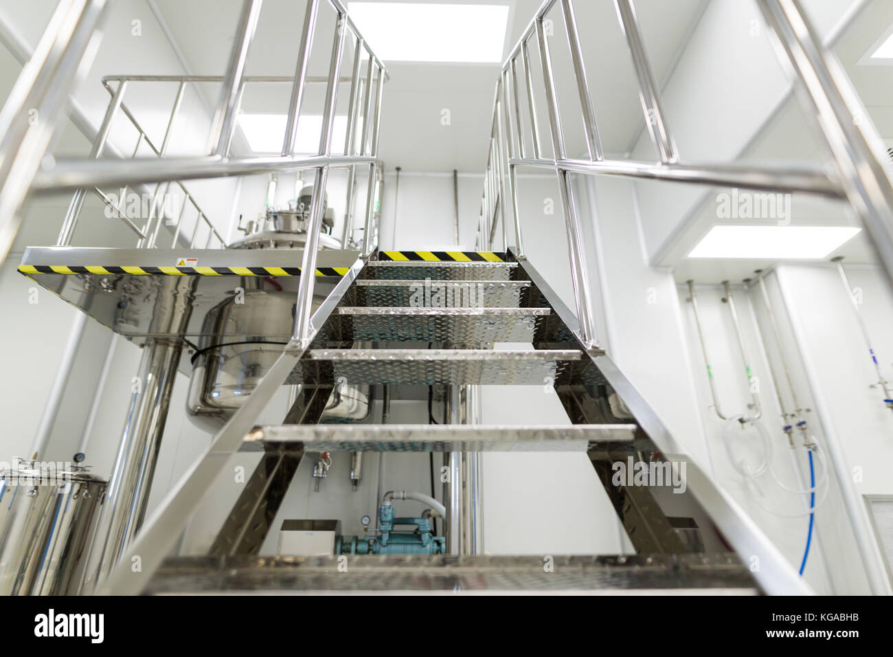 plant picture, big clean room with chrome ladder Stock Photo - Alamy