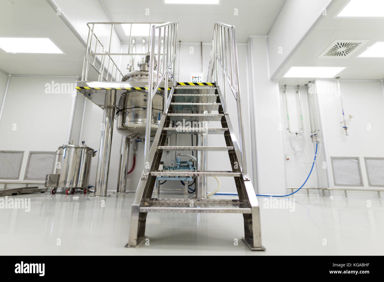 plant picture, big clean room with chrome ladder Stock Photo - Alamy