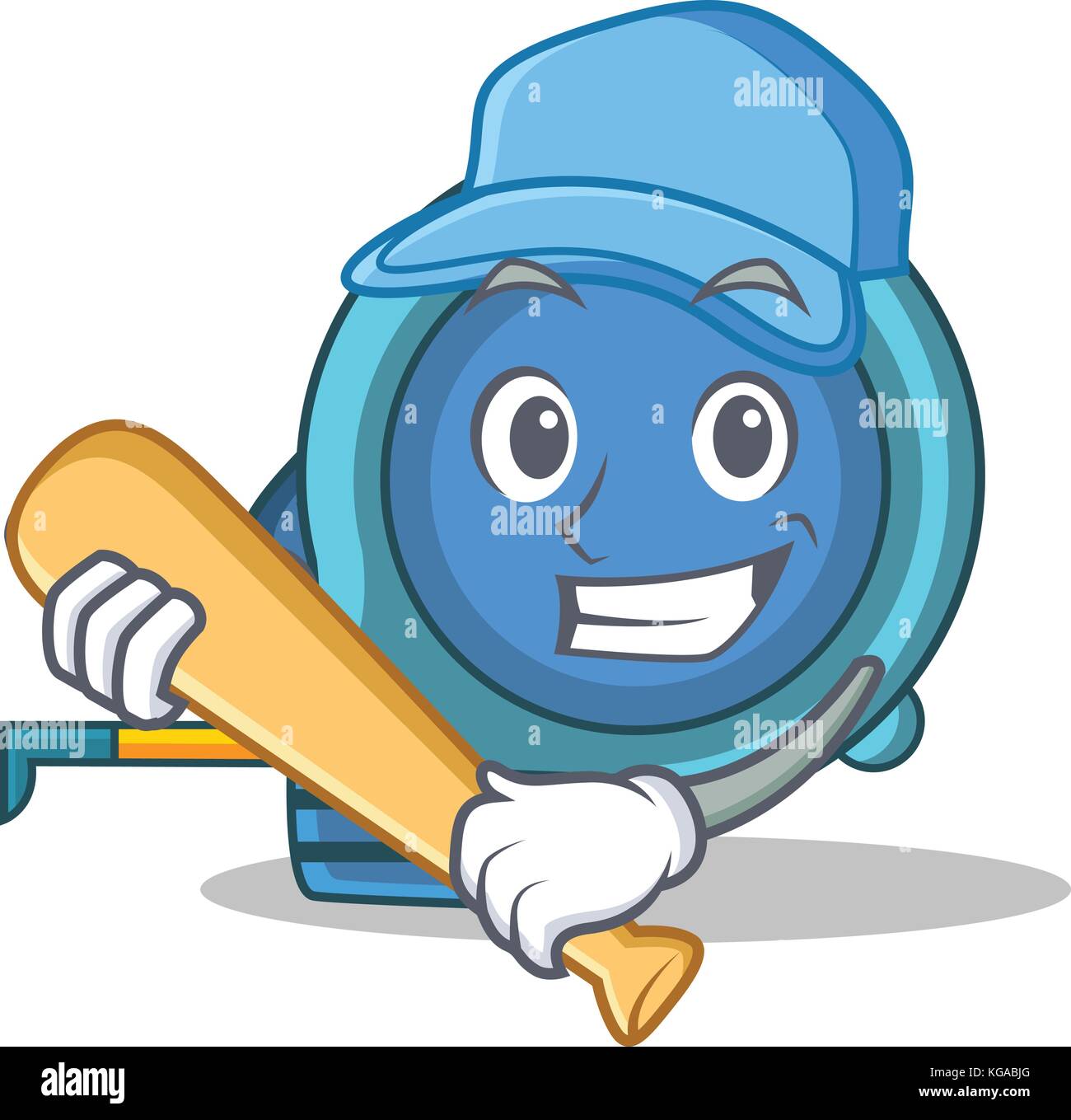 Playing baseball tape measure character cartoon Stock Vector Image ...