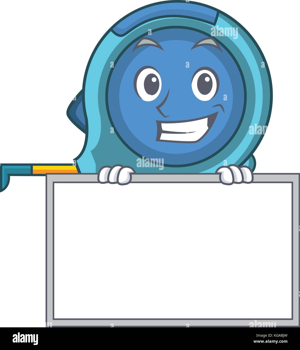 Grinning with board tape measure character cartoon Stock Vector Image ...