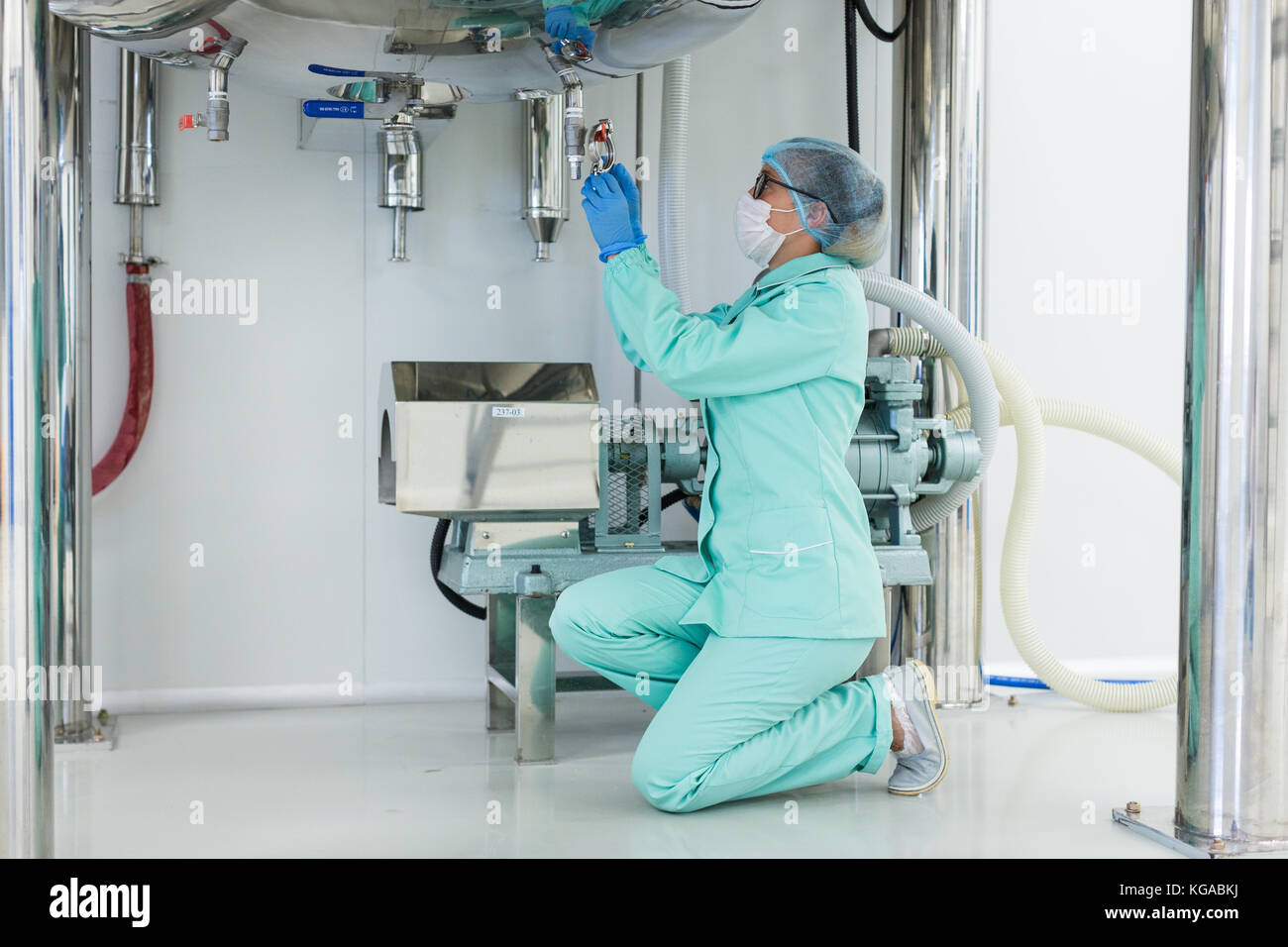 scientist is working with tank Stock Photo - Alamy