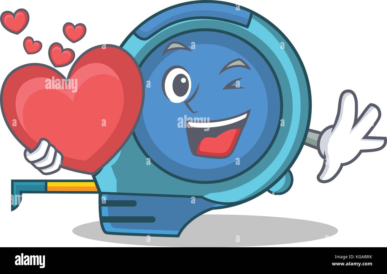 With heart tape measure character cartoon Stock Vector Image & Art - Alamy