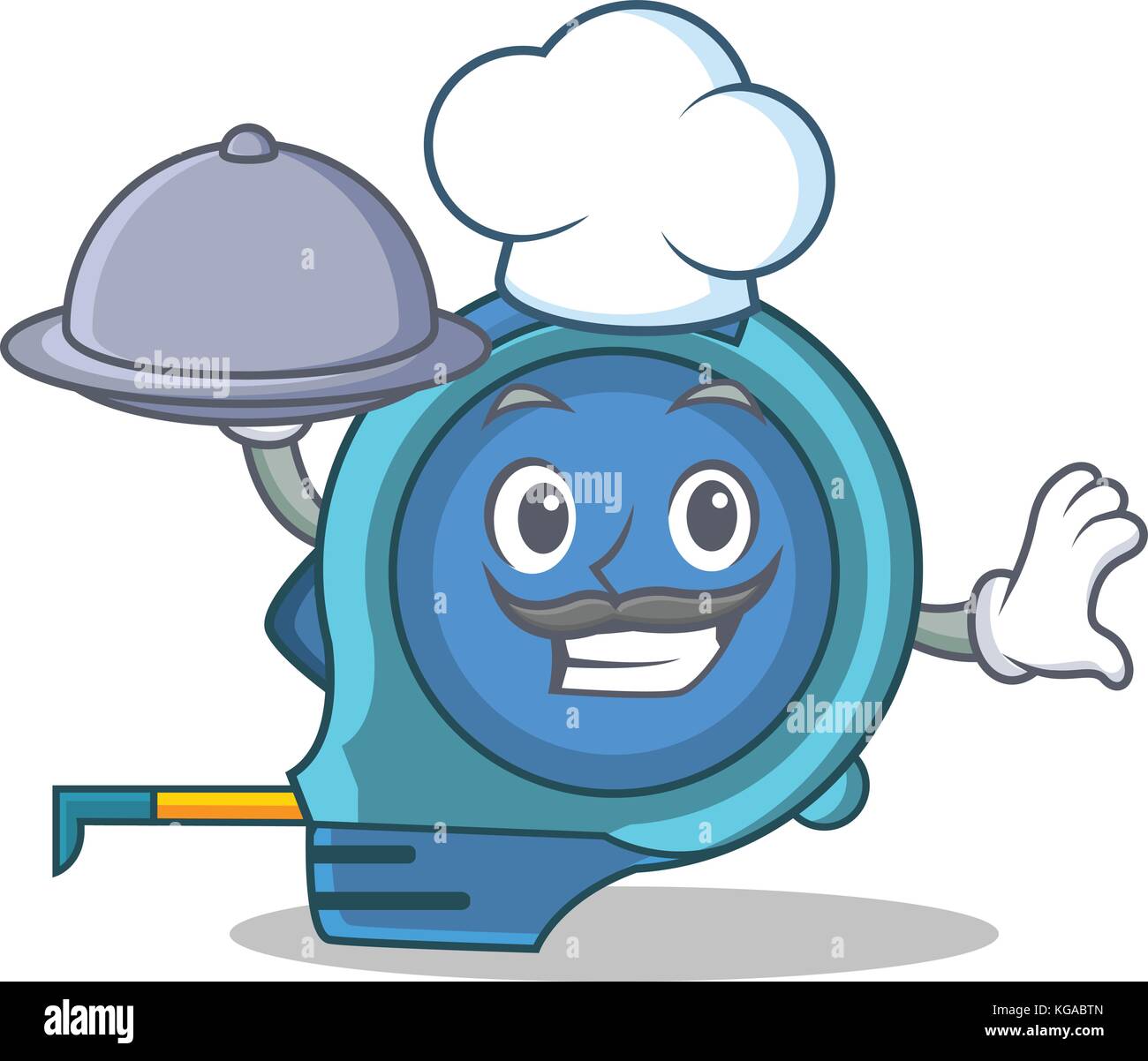 Chef with food tape measure character cartoon Stock Vector Image & Art ...