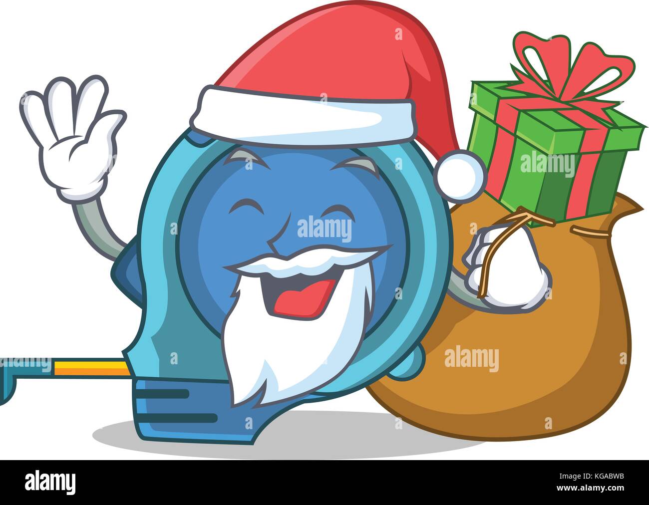 Santa with gift tape measure character cartoon Stock Vector Image & Art ...