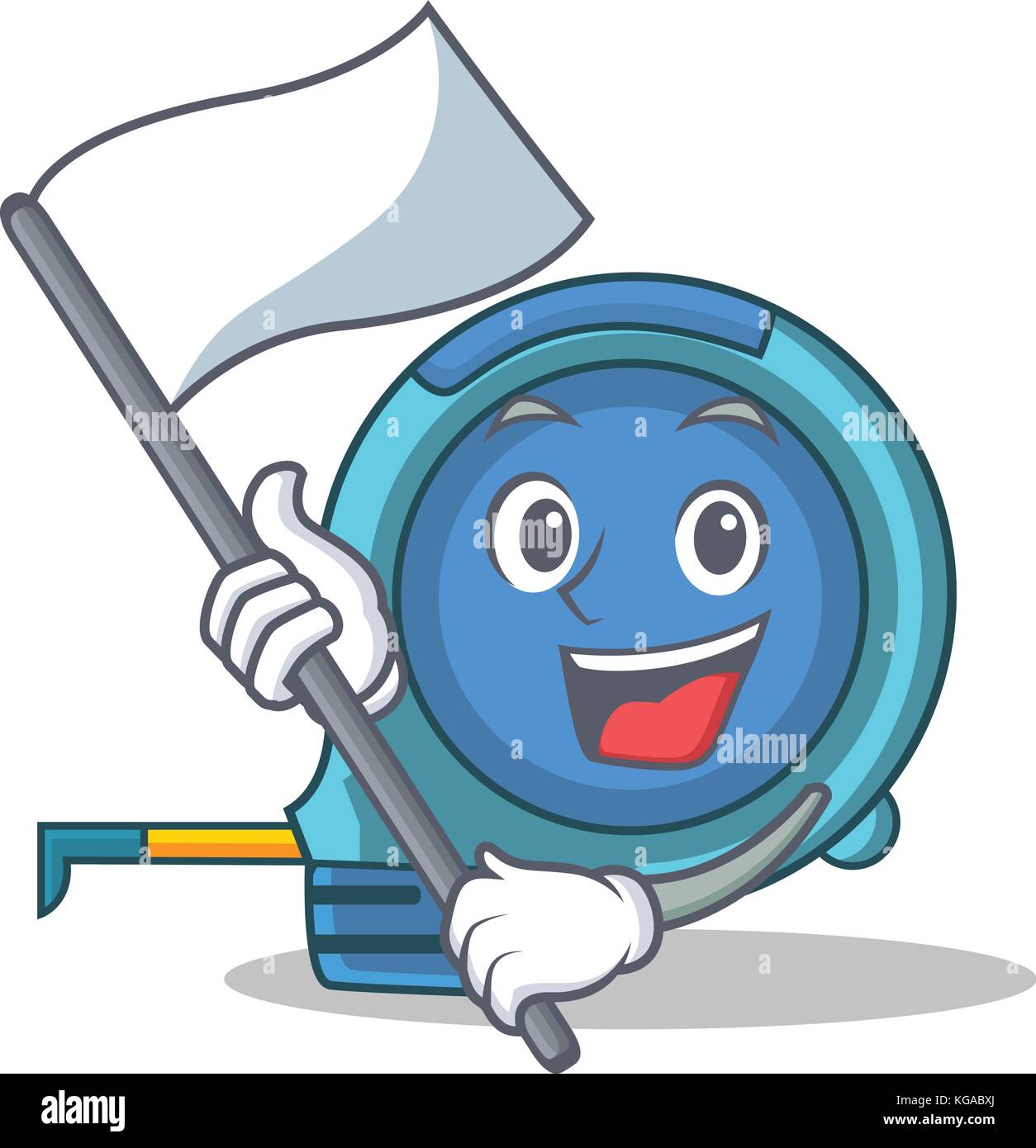 With flag tape measure character cartoon Stock Vector Image & Art - Alamy