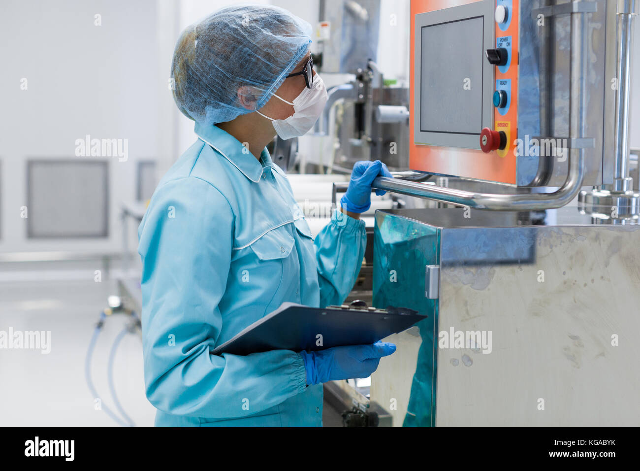 factory worker work with control panel Stock Photo - Alamy