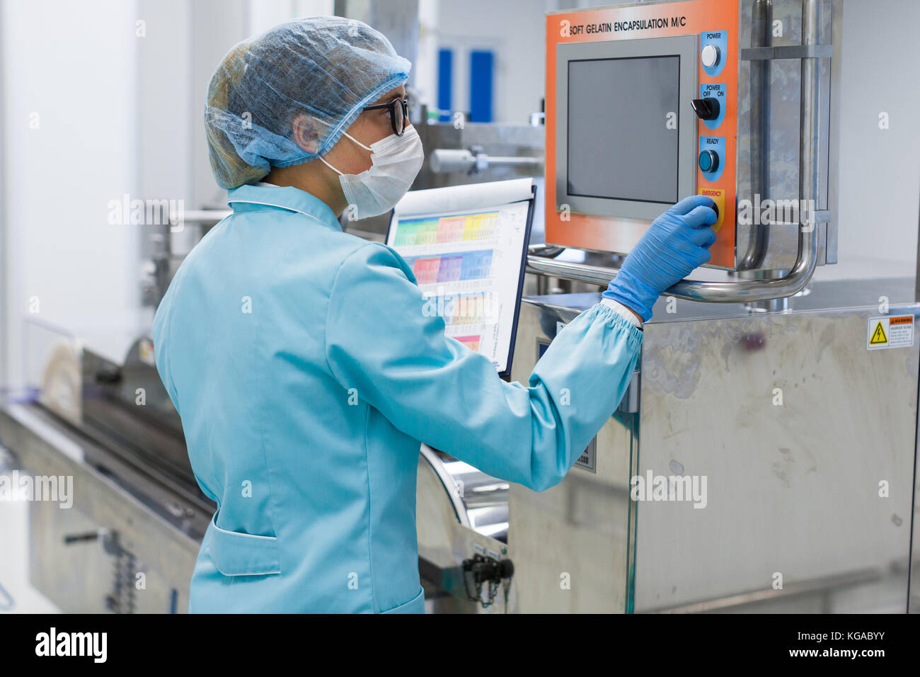 factory worker work with control panel Stock Photo - Alamy