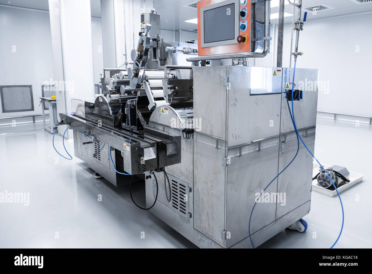 big steel chromed machine with shafts and control panel Stock Photo - Alamy