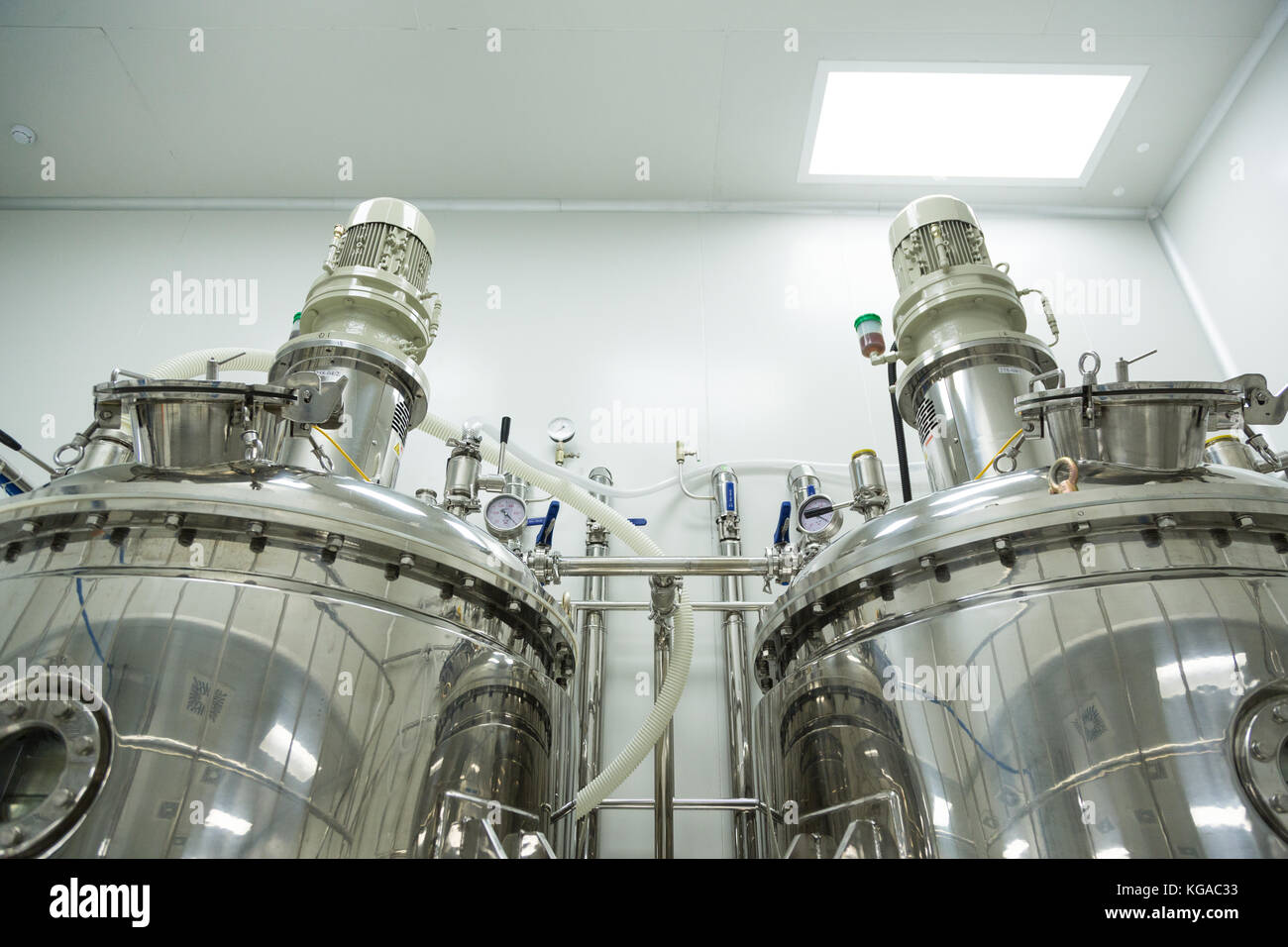 big steel tanks in laboratory Stock Photo - Alamy