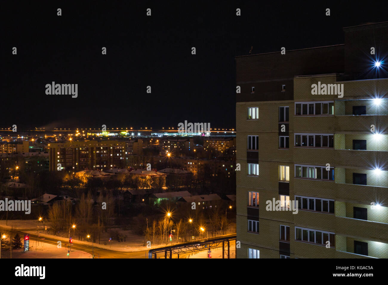 Night city in October Stock Photo - Alamy