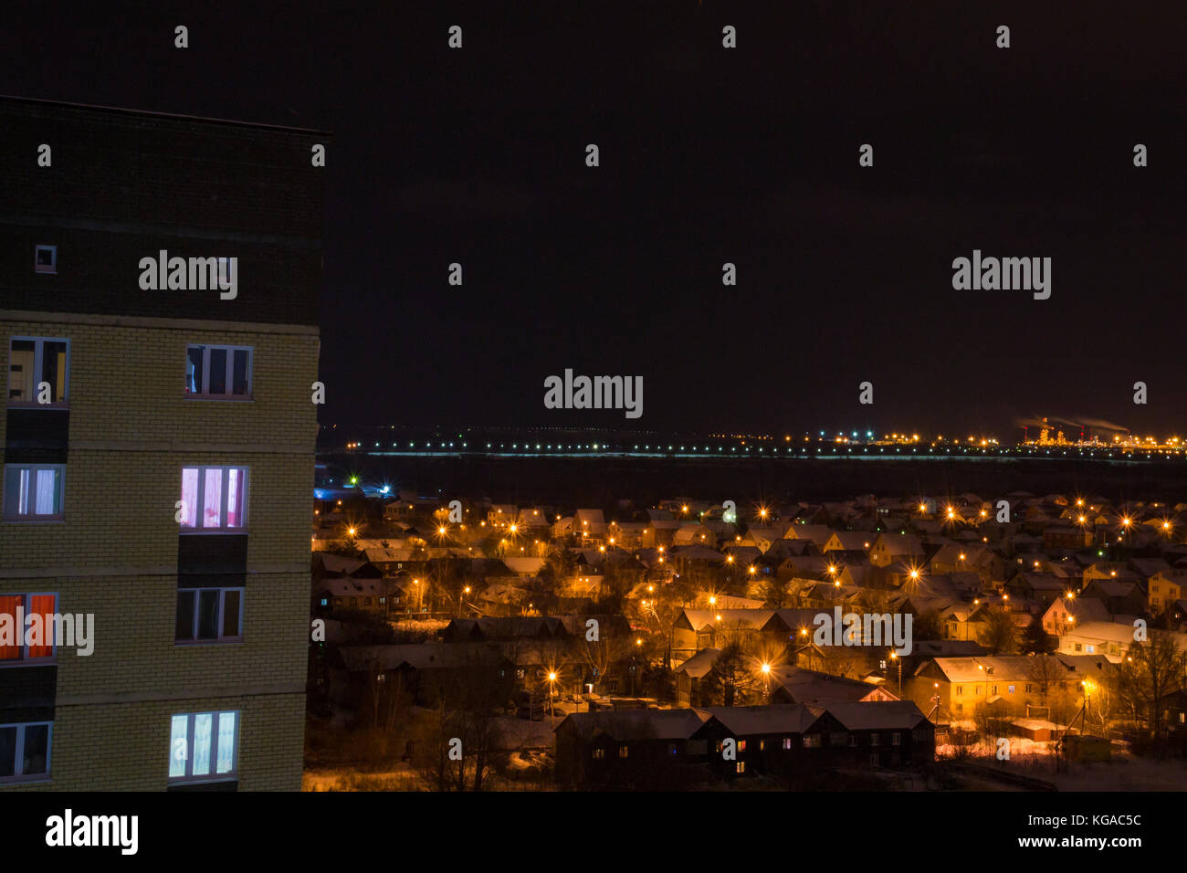 Night city in October Stock Photo - Alamy