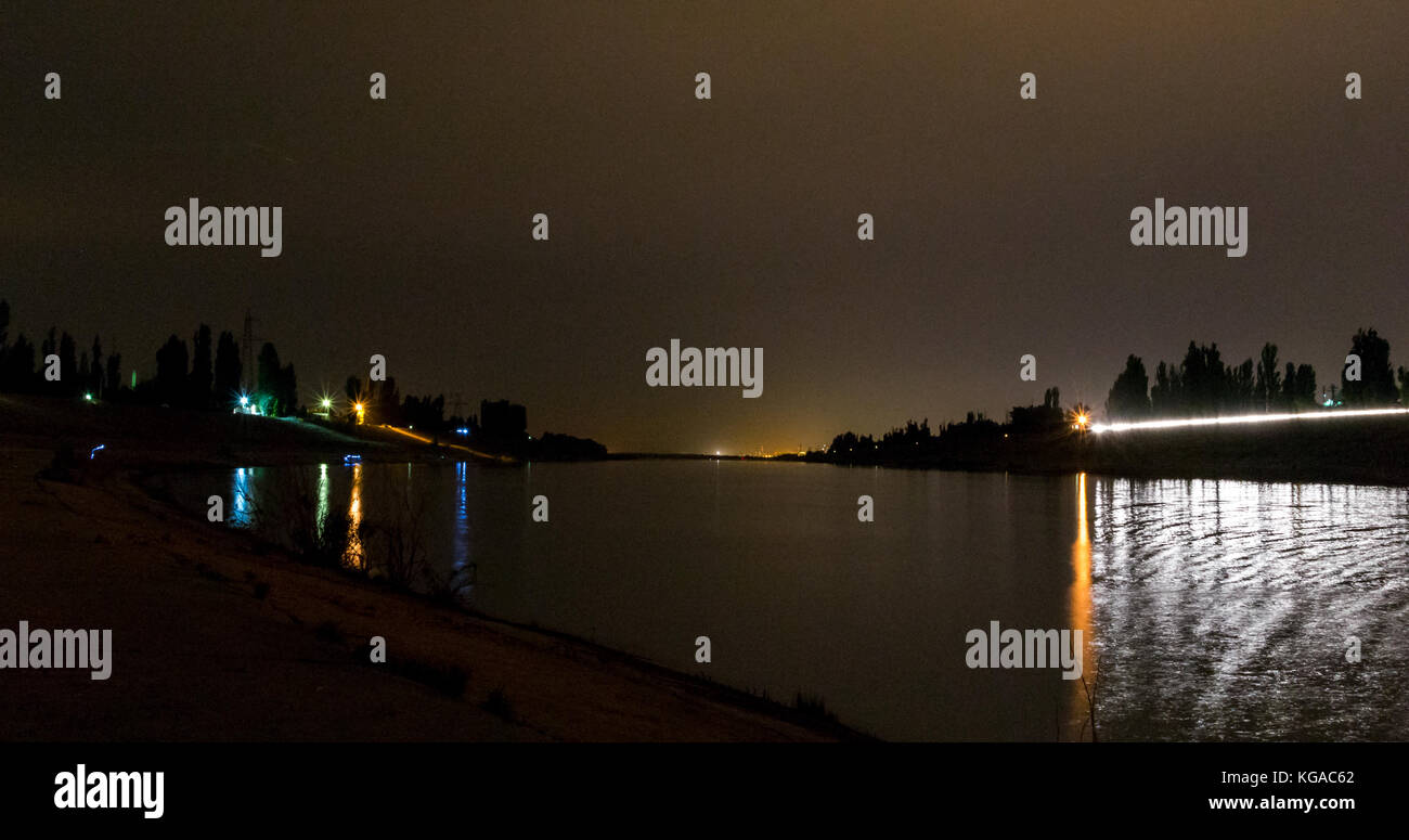 Night city in October Stock Photo - Alamy