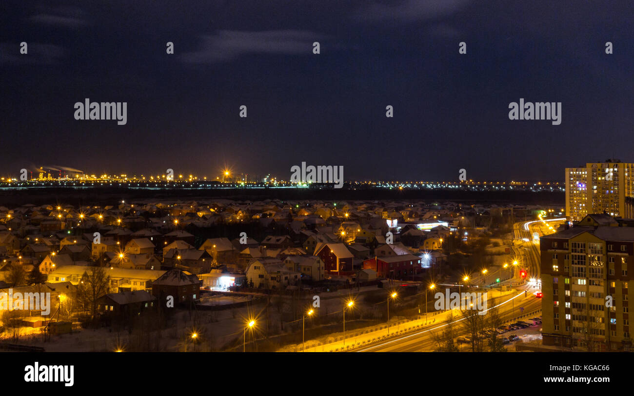Night city in October Stock Photo - Alamy
