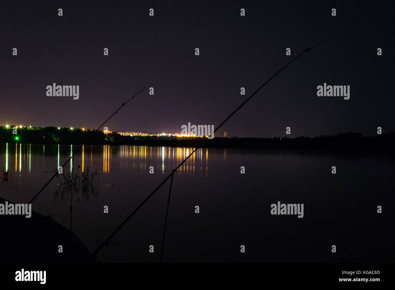 Night city in October Stock Photo - Alamy