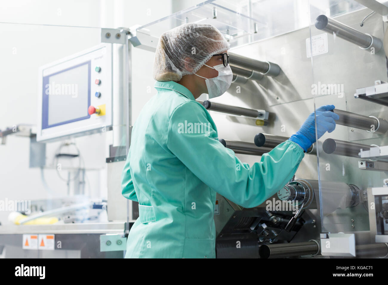 scientist work with machine with shafts Stock Photo - Alamy