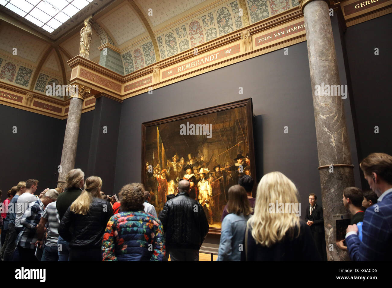 The Night Watch painting in the Rembrandt gallery in the Rijksmuseum ...