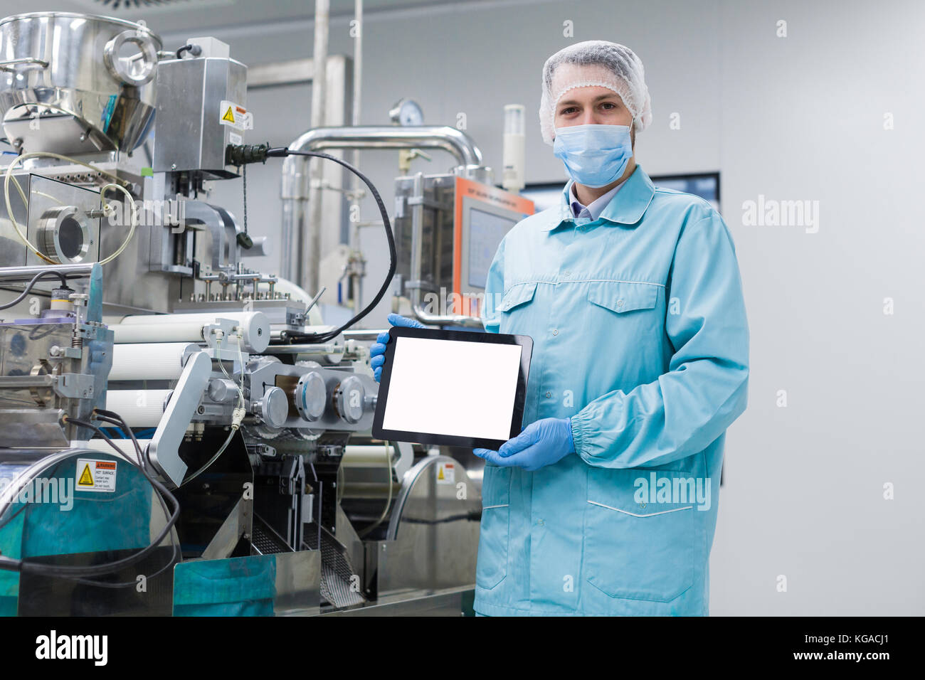 scientist configure stand with empty tablet Stock Photo - Alamy