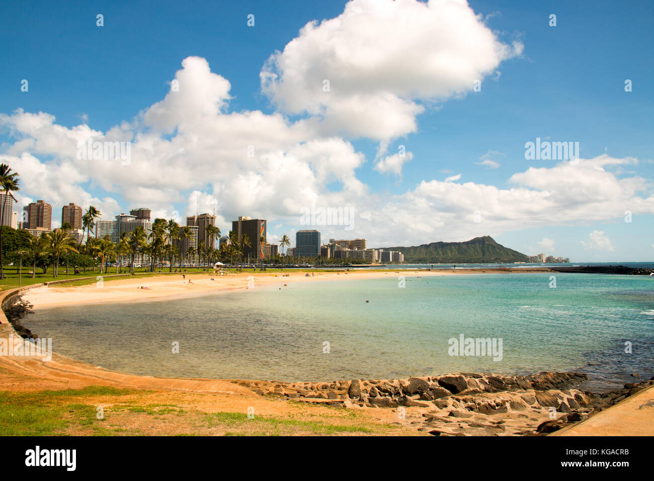Honolulu Skyline on Oahu, Hawaii Stock Photo - Alamy