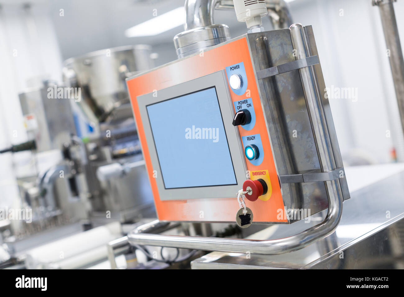 big steel machine with shafts and control panel Stock Photo - Alamy
