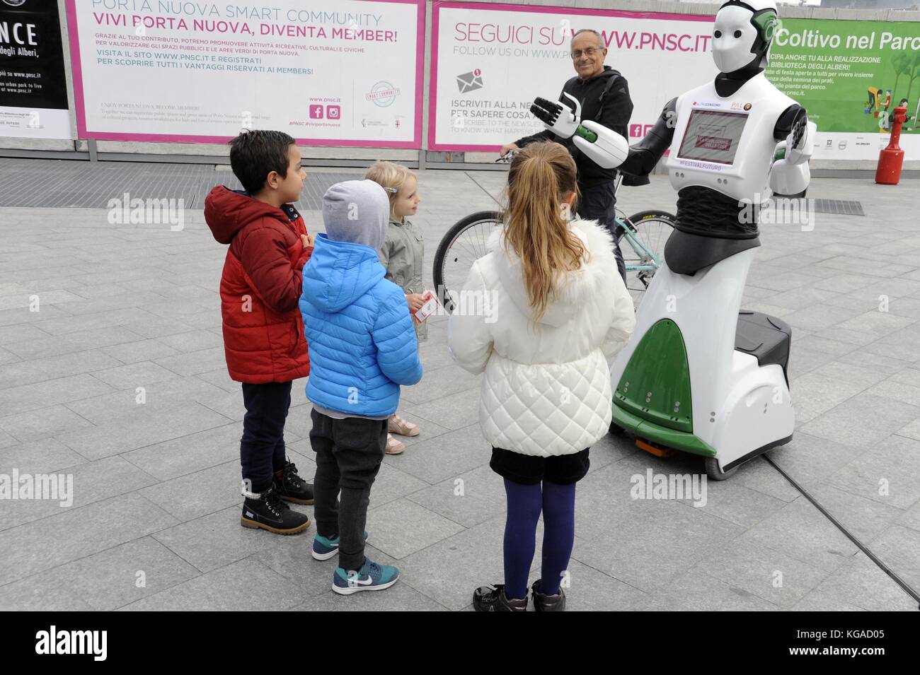 Milan (Italy), November 2017; for a few days the interactive robot Reem ...