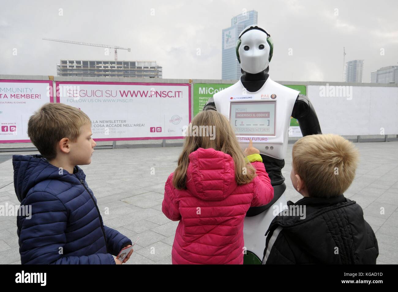 Milan (Italy), November 2017; for a few days the interactive robot Reem ...