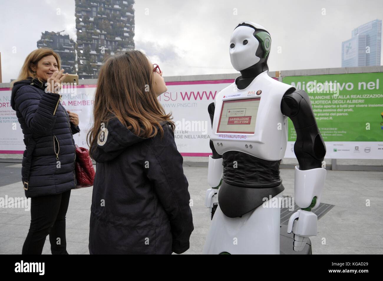 Milan (Italy), November 2017; for a few days the interactive robot Reem ...