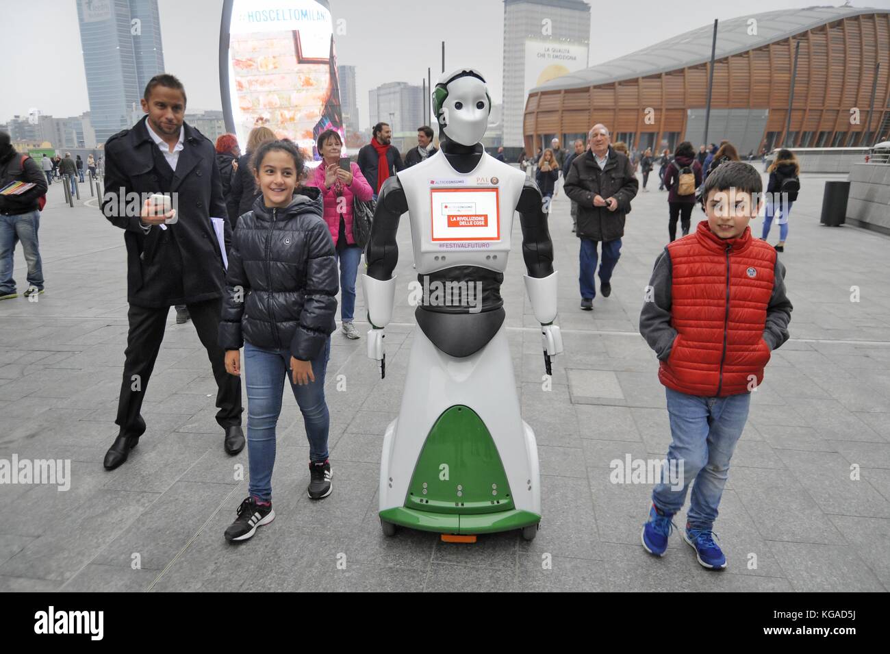 Milan (Italy), November 2017; for a few days the interactive robot Reem ...