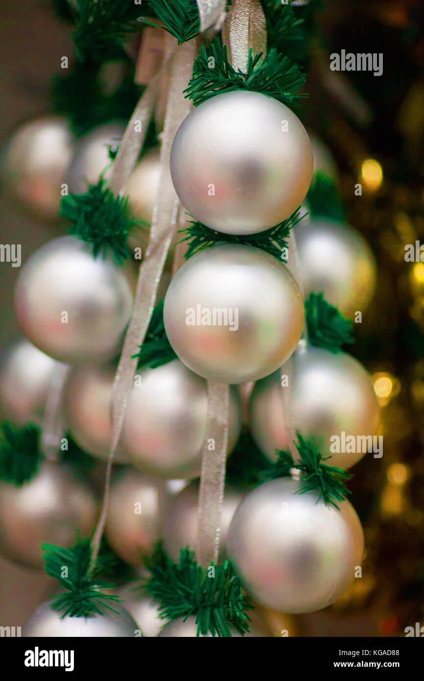 christmas decorations colorful bright balls Stock Photo - Alamy