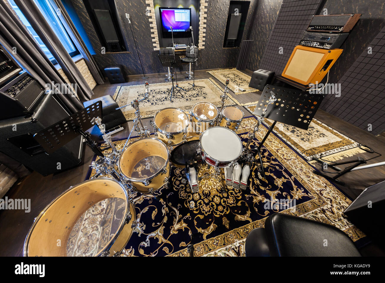 the interior of the professional recording studio with musical i Stock ...