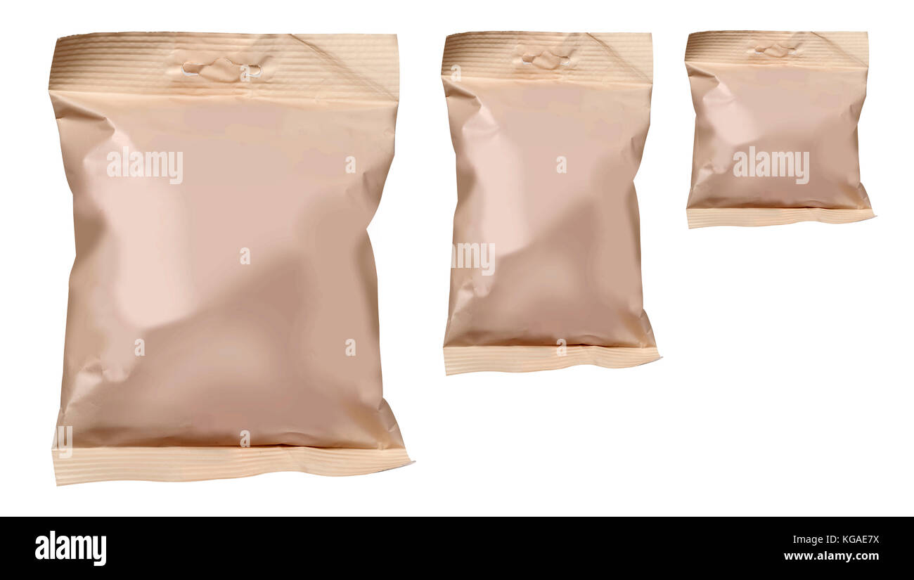 kraft blank package on white background Stock Photo - Alamy