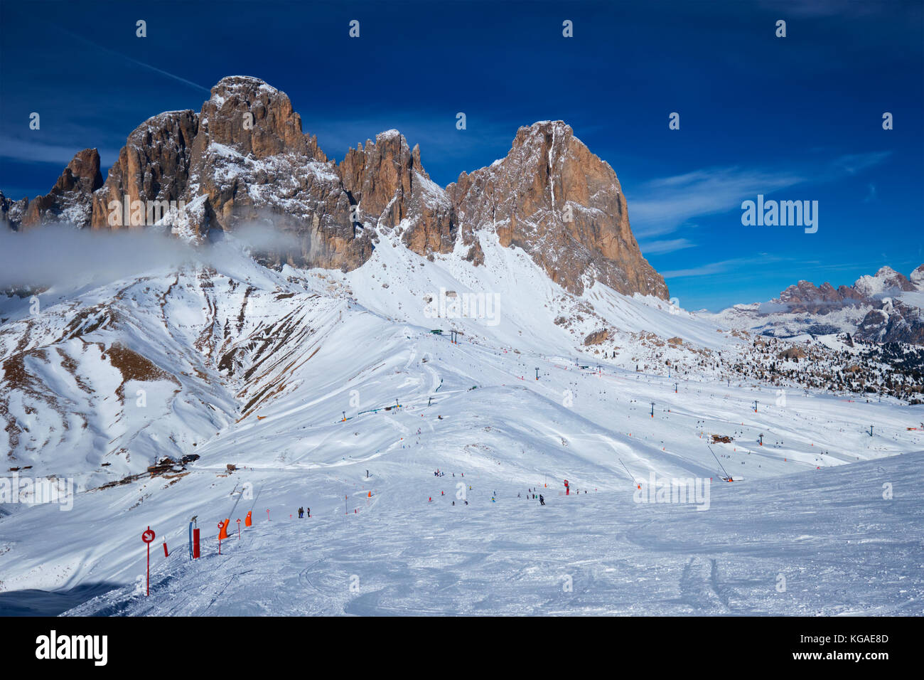 Ski resort in Dolomites, Italy Stock Photo - Alamy