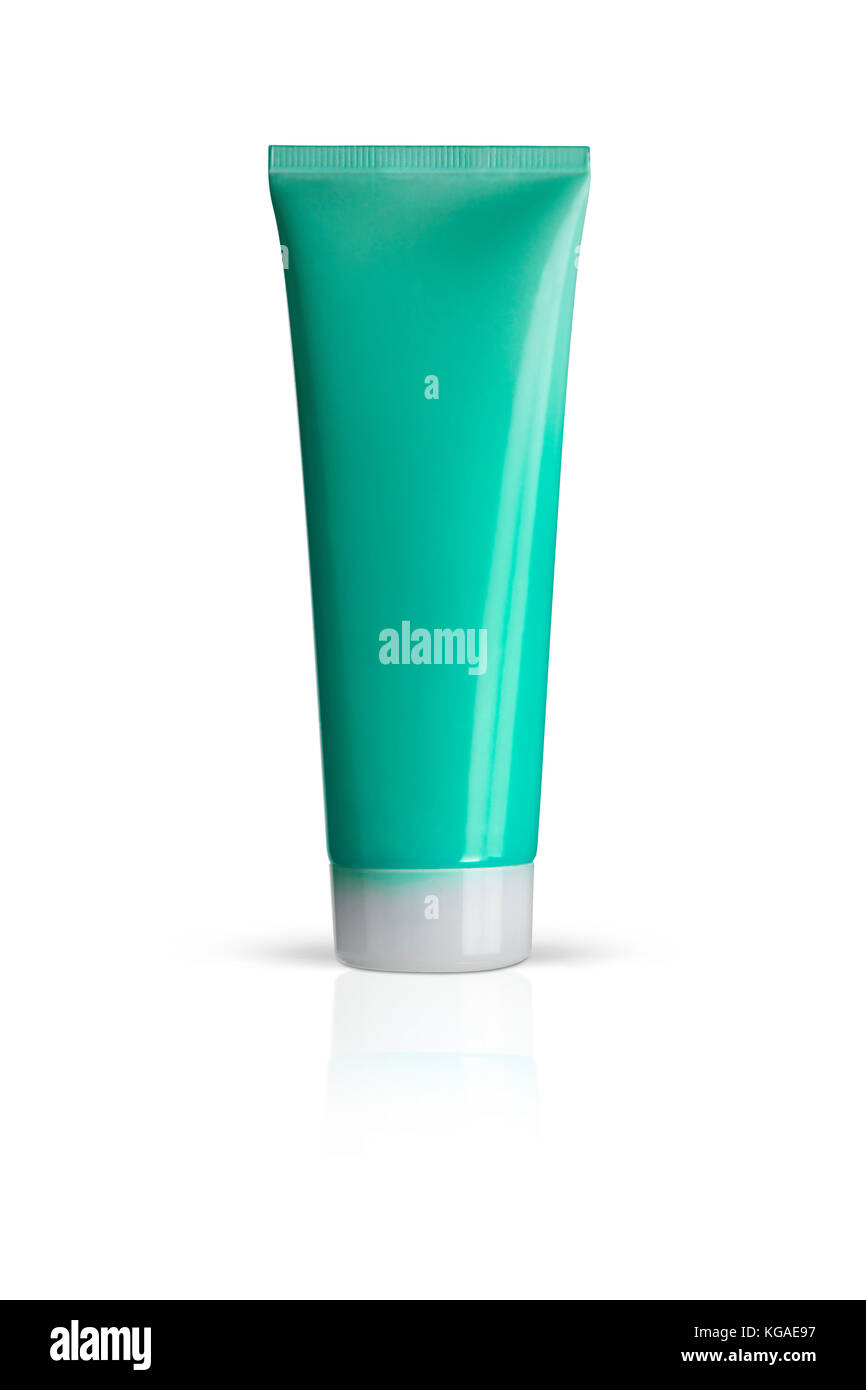 Plastic tube for cosmetics and body care. Isolated on a white ...