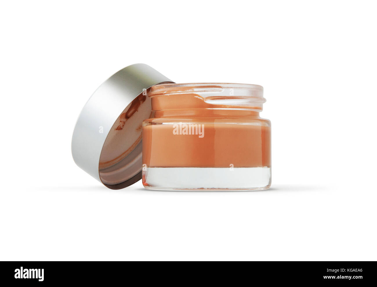 Open Cosmetic Cream Bottle on Isolated White Background. With clipping ...