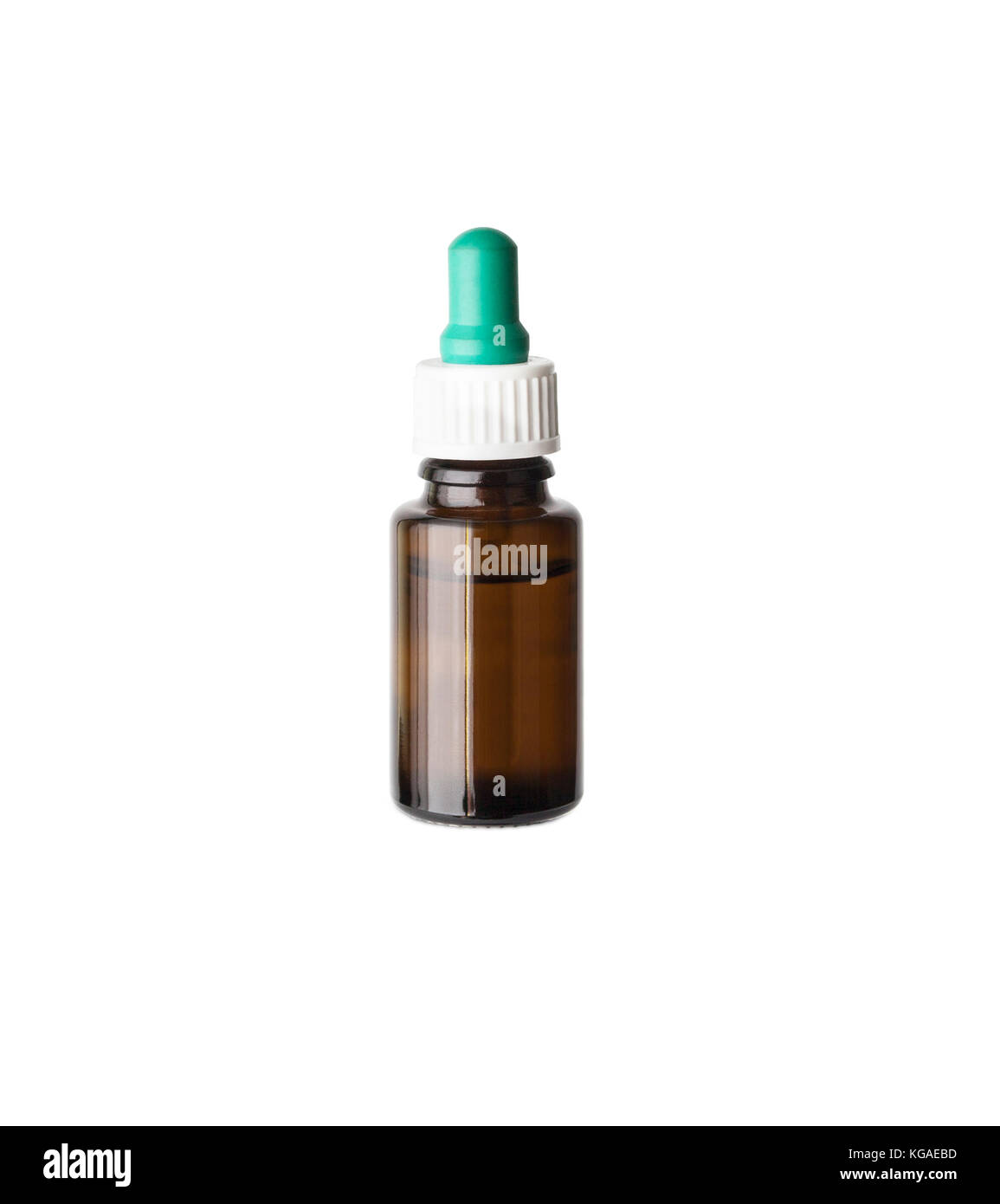 Medical container with an eyedropper drops isolated on white background ...