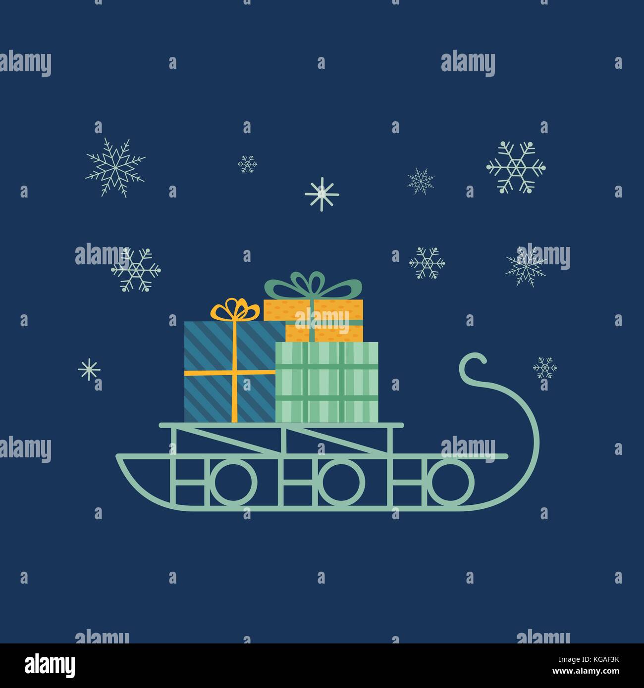 Decoration sleigh icon flat Stock Vector Images - Alamy