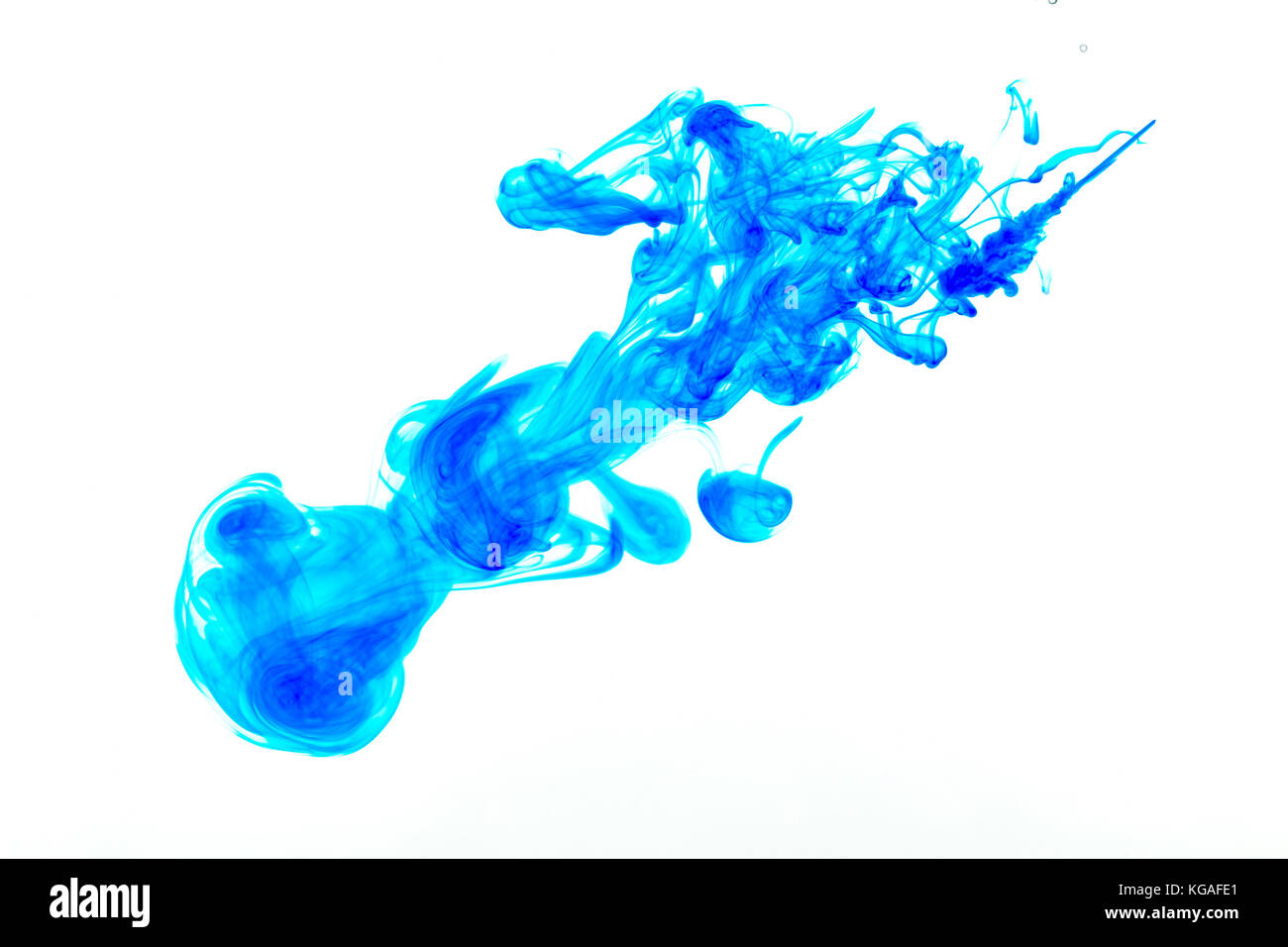 Splash of blue ink in water isolated on white background Stock Photo ...