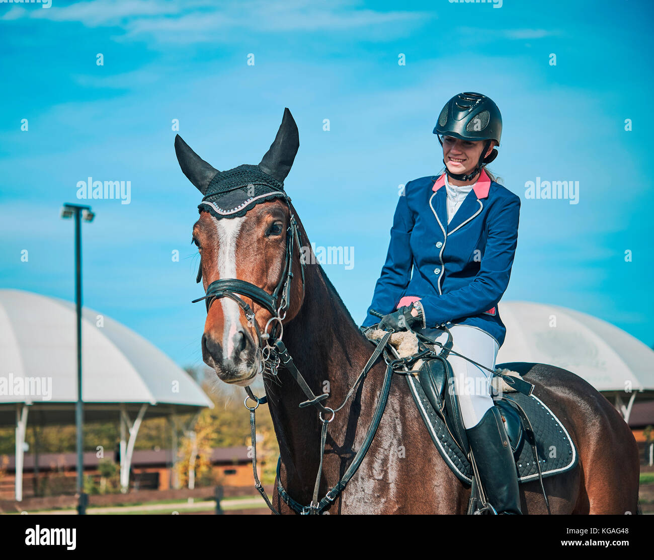 girl rider on horse Stock Photo - Alamy