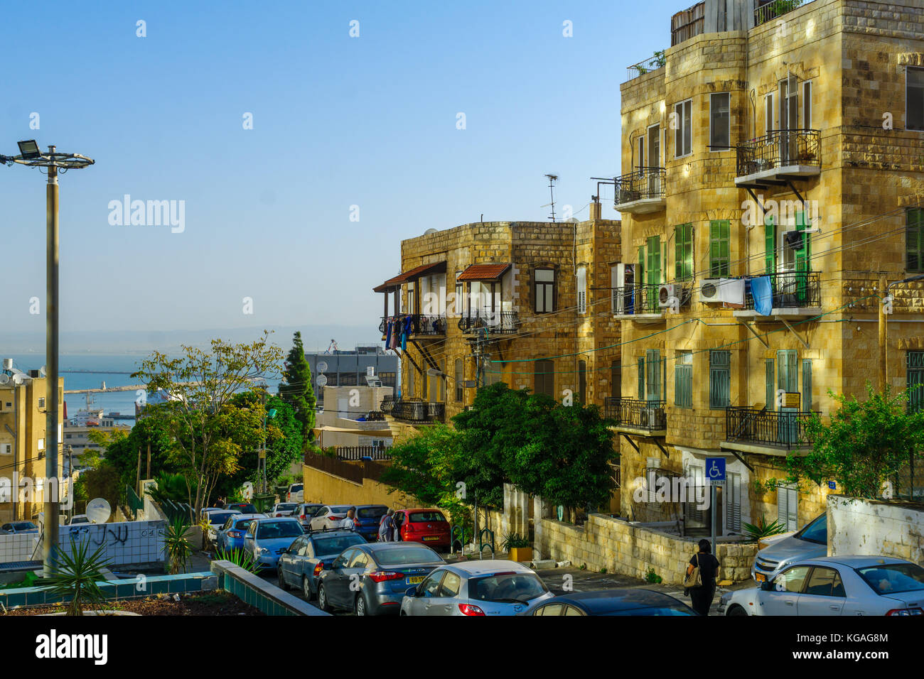 HAIFA, ISRAEL - OCTOBER 27, 2017: Historical houses in mixed Arab and ...