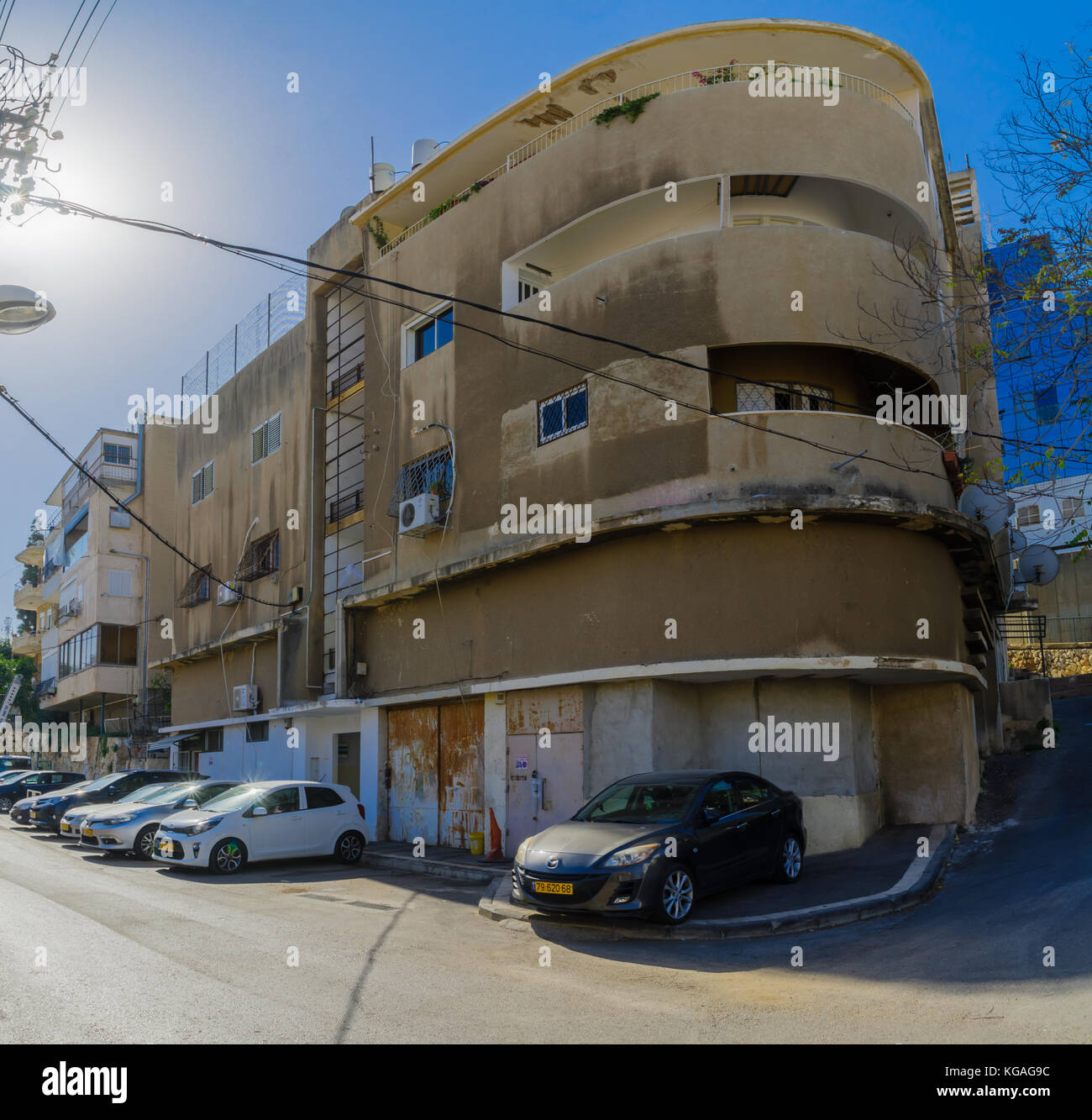 HAIFA, ISRAEL - OCTOBER 27, 2017: Historical houses in mixed Arab and ...
