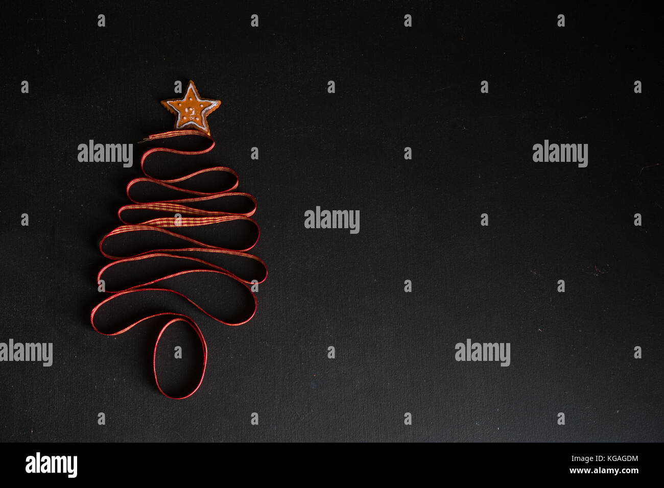 Christmas tree made with ribbon as a festive concept Stock Photo - Alamy