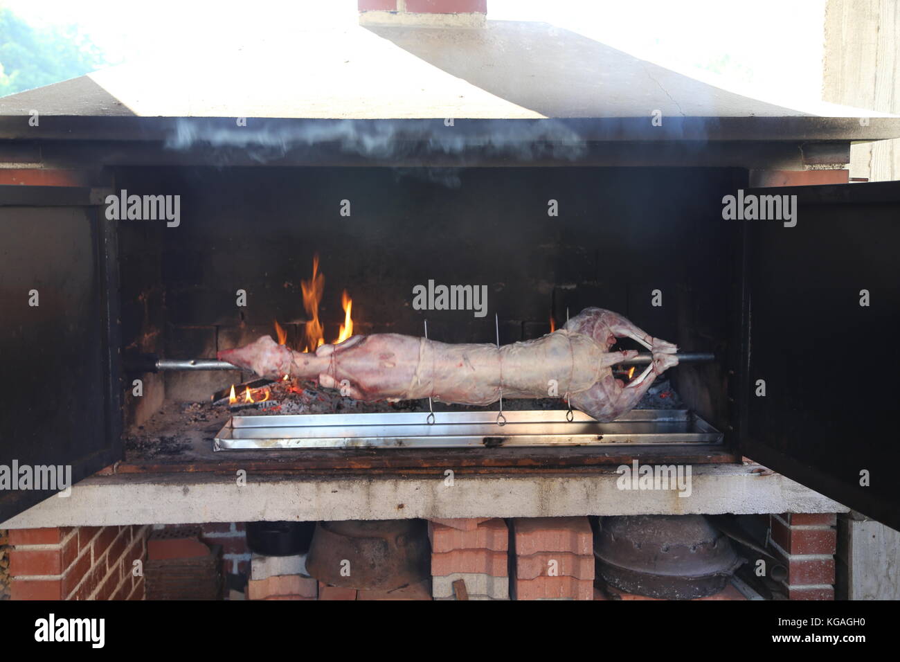 Roast spit goat hi-res stock photography and images - Alamy