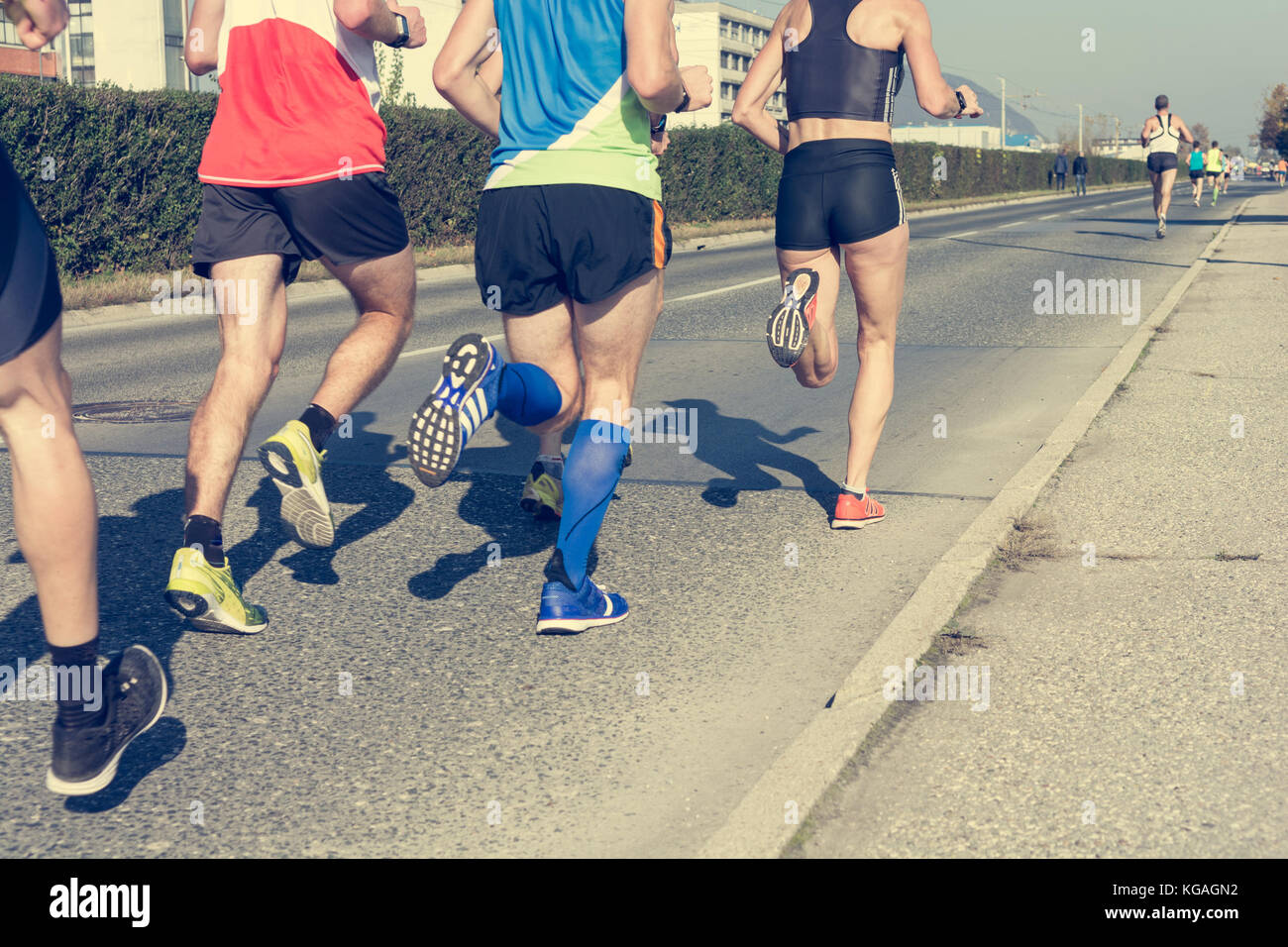 Marathong runners running a race Stock Photo - Alamy