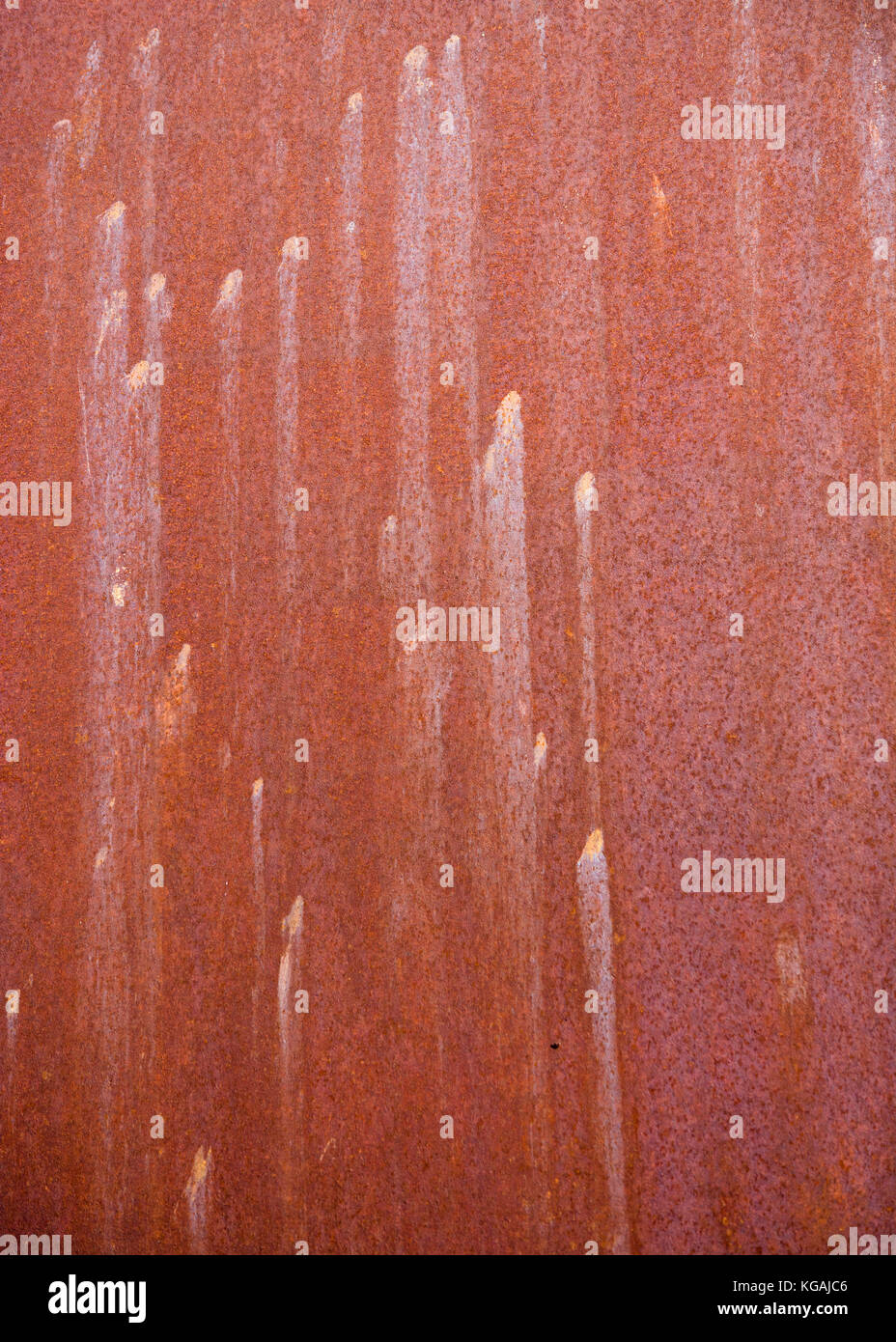 Detail of sculpture made of steel, rusted metal with vertical streaks ...