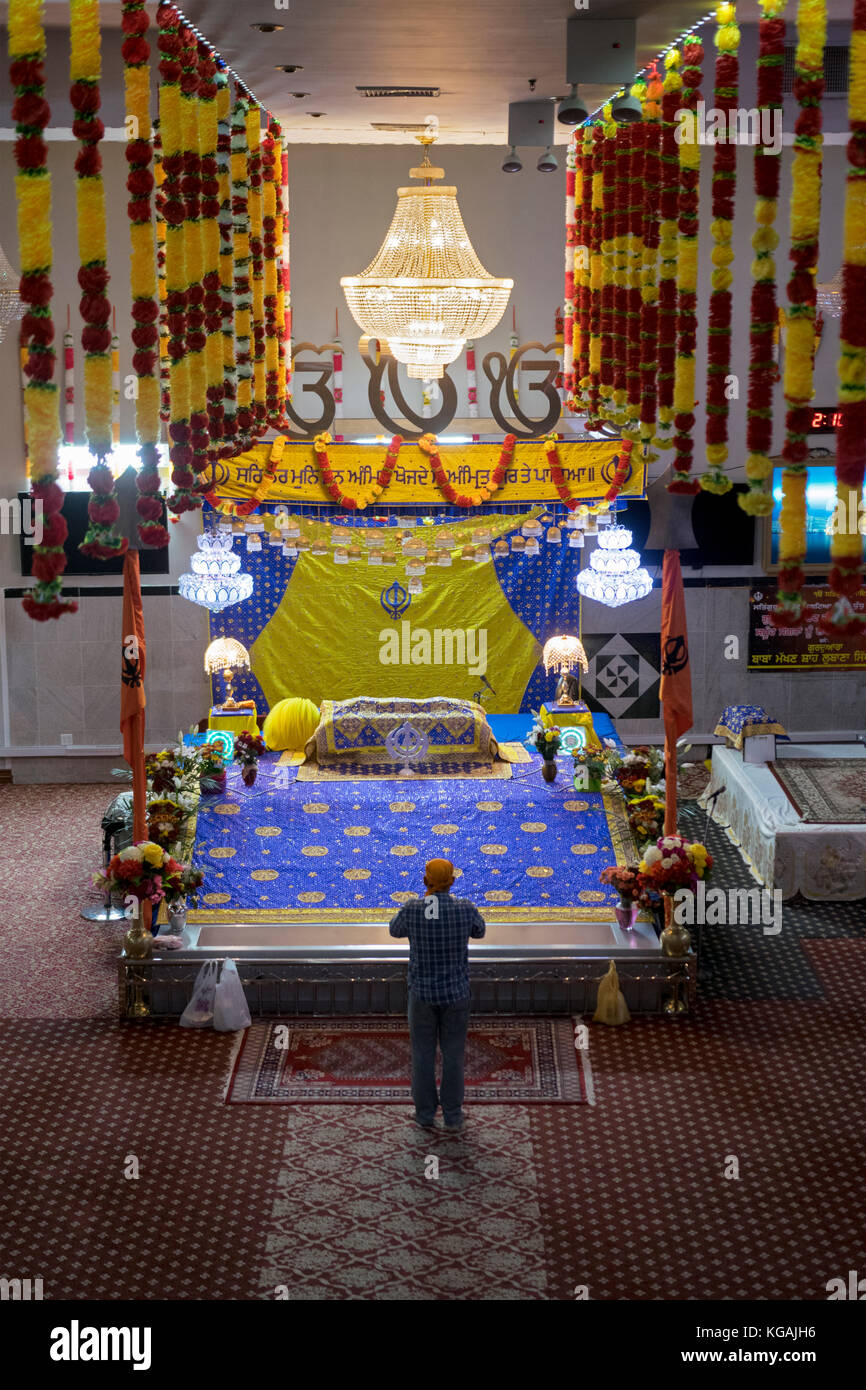 A single worshiper at the Baba Makhan Shah Lobana Sikh Center on 101 ...