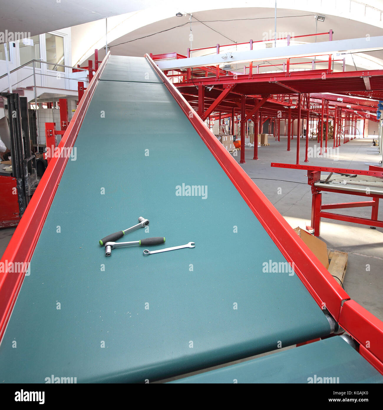 Tools at Conveyor Belt Loading Ramp Warehouse Stock Photo - Alamy