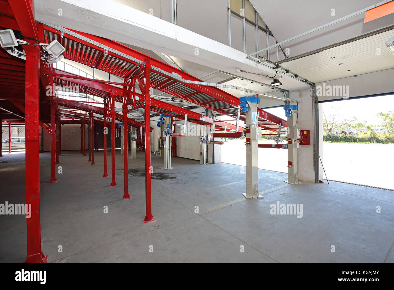 Elevated Conveyor Loading Ramp For Delivery and Shipping Stock Photo ...