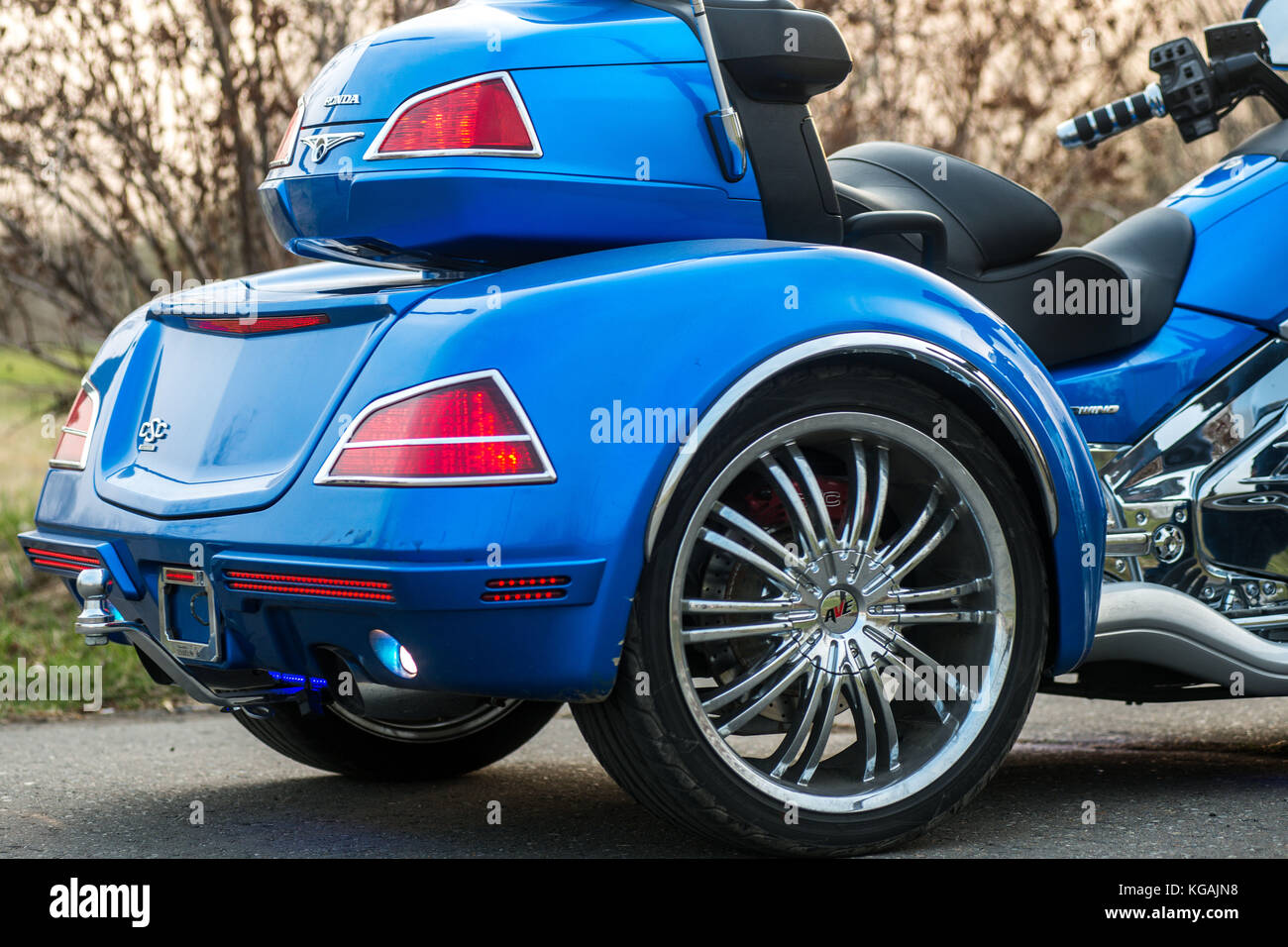 KHABAROVSK, RUSSIA - May 3, 2017: Honda Trake three-wheeled motorbike ...