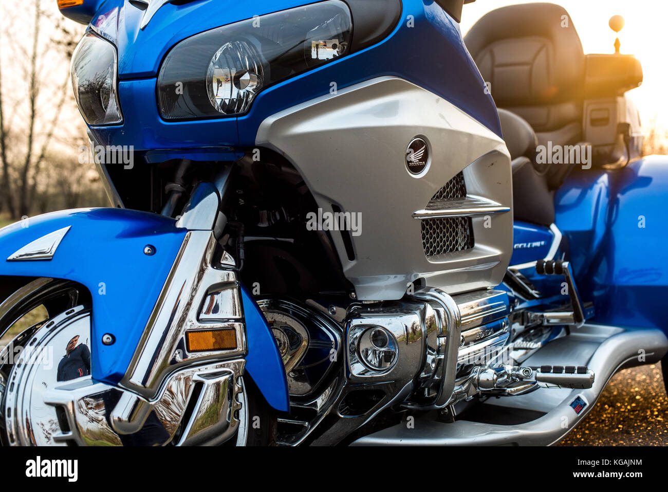 KHABAROVSK, RUSSIA - May 3, 2017: Honda Trake three-wheeled motorbike ...