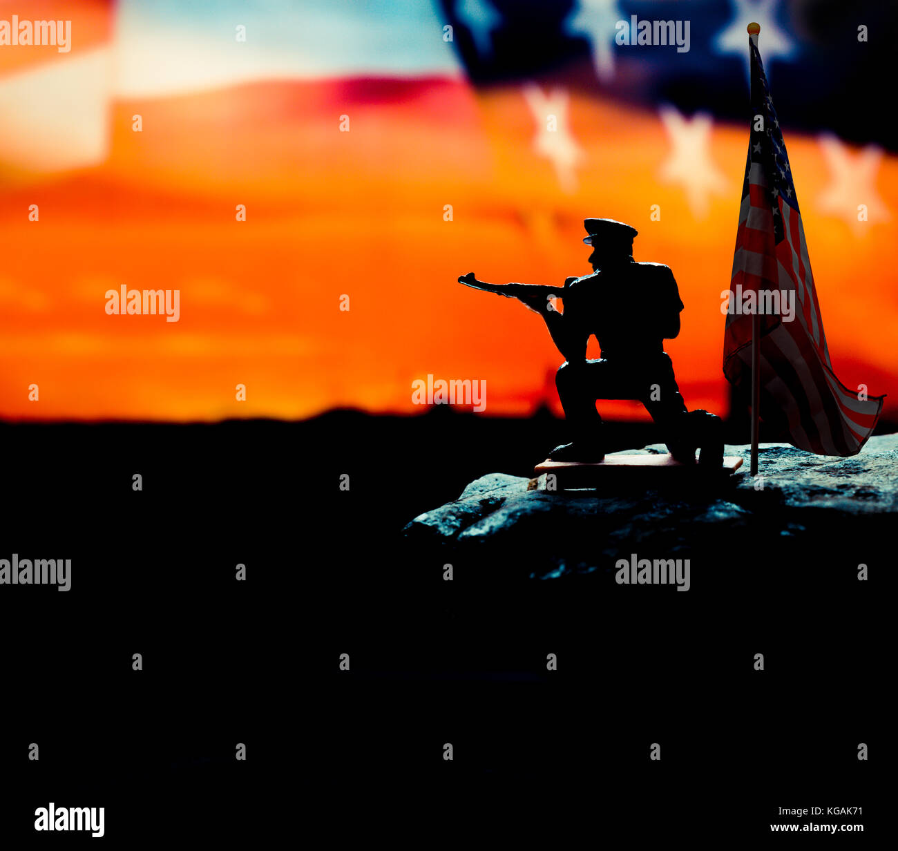 Veteran, Memorial and Independence day with American flag background ...